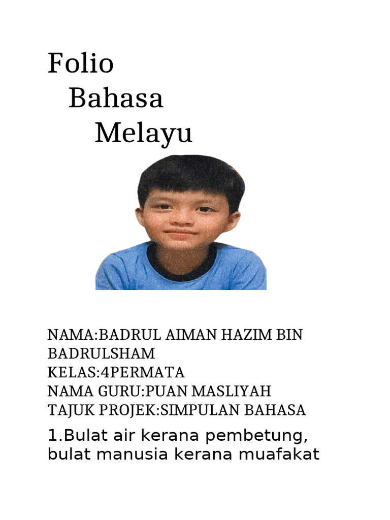 Folio Peribahasa Melayu | PDF