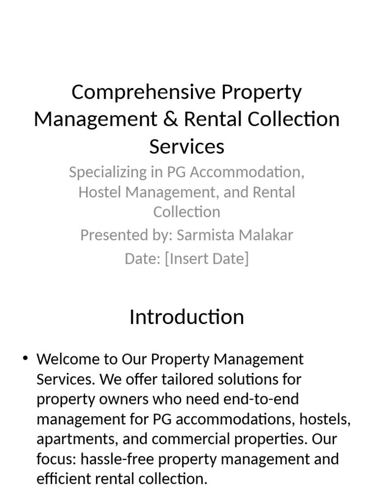 Property Management Services Presentation | PDF | Property Management ...