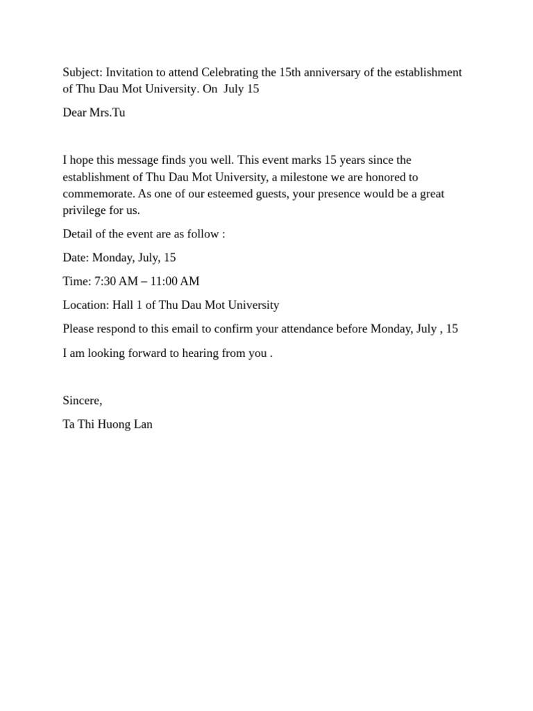 Write An Email Inviting Your Customer To An Event. | PDF