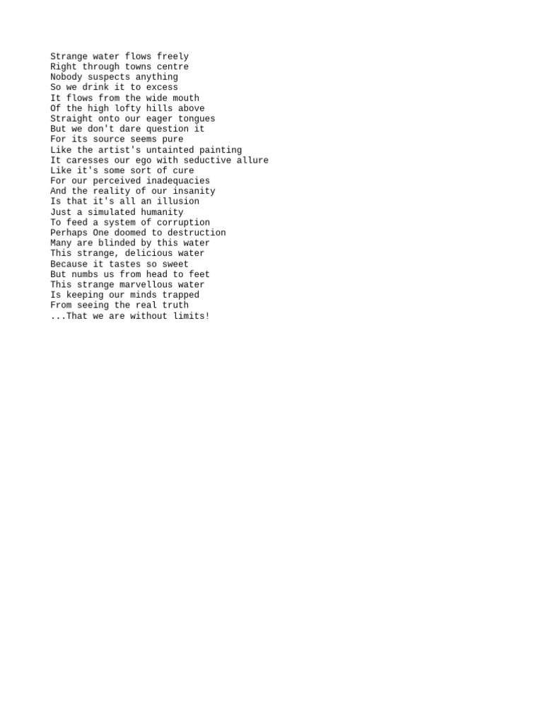 Allegory Poems Allegory Strange Water Poemby Allen Steble | PDF | Art ...