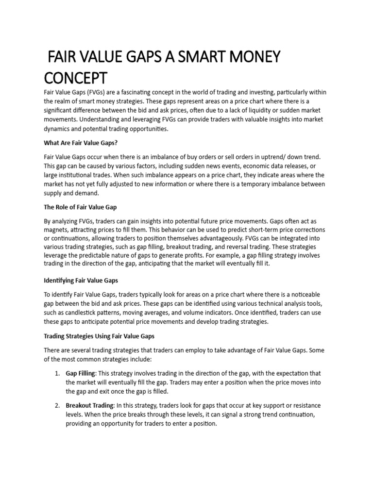 All About Fair Value Gaps | PDF | Financial Economics | Economies