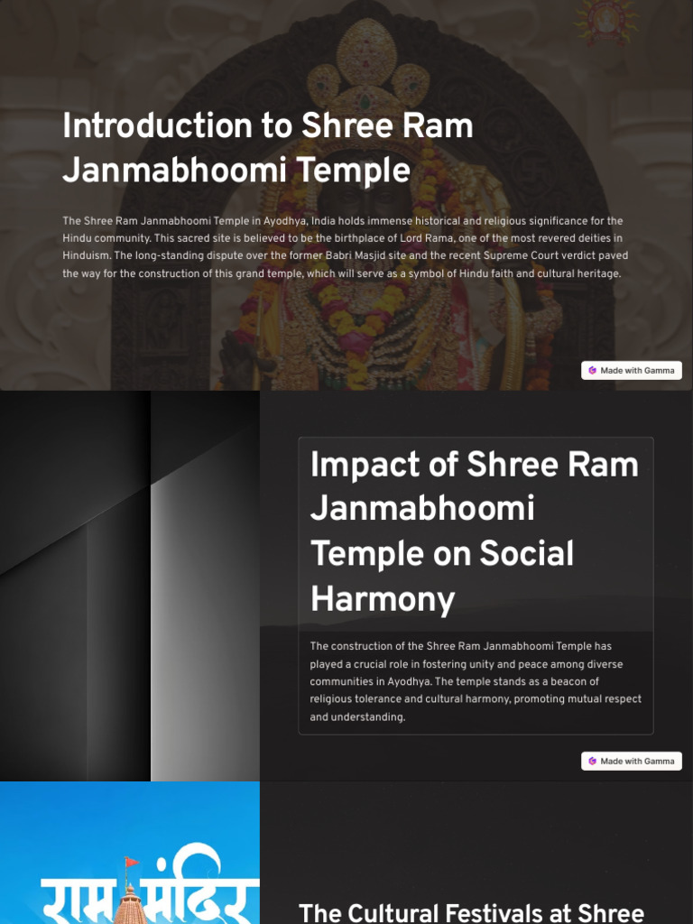 Introduction To Shree Ram Janmabhoomi Temple | PDF | Indian Religions