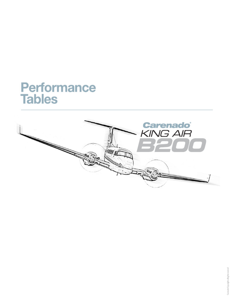 B200 Performance Tables | PDF | Airspeed | Aviation