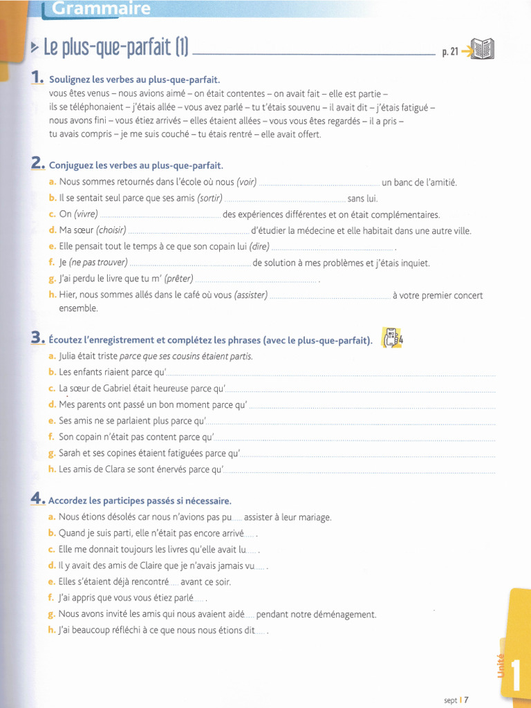 Le Plus-Que-Parfait | PDF