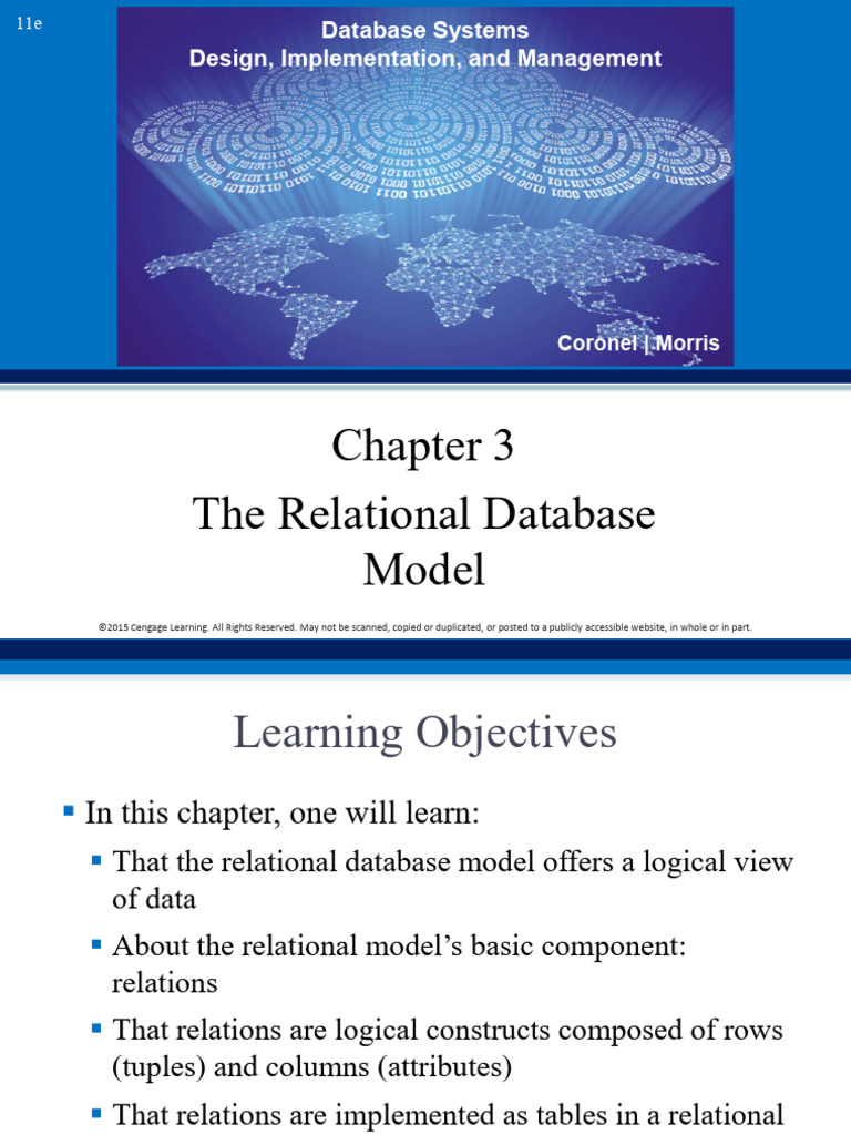 Coronel - Ch03 - The Relational Database Model | PDF | Relational Model | Relational Database