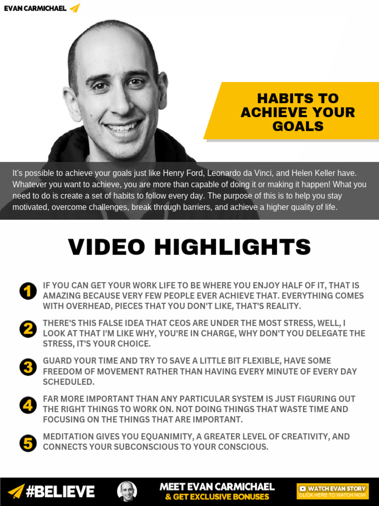 The Habits of Highly Successful People Habits That Can Help You Achieve Your Goals | PDF