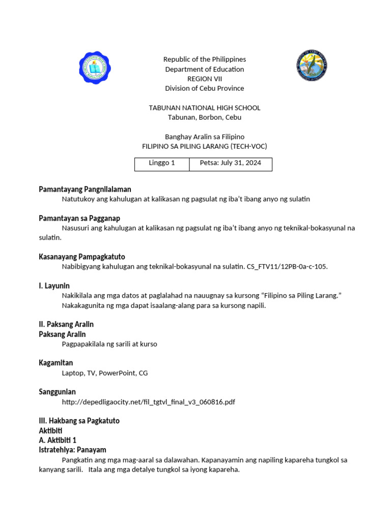 Final DLP Filipino | PDF