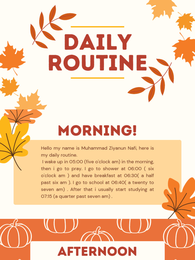 Muhammad's Daily Routine Schedule | PDF
