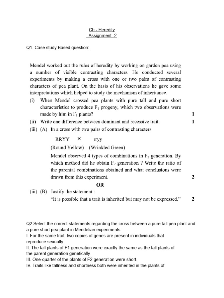Genetics Study Questions | PDF