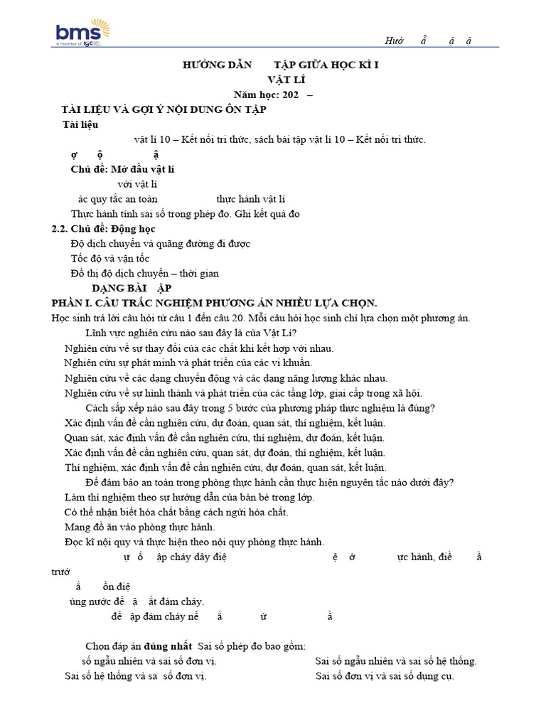 GKI - K10 - ĐC - Vật lí | PDF