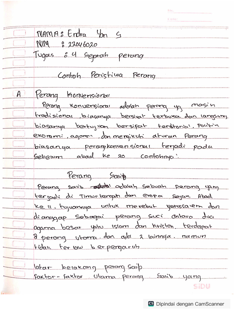 Tugas 4 - Endra Yan S - 22046020 - Sejarah Perang | PDF