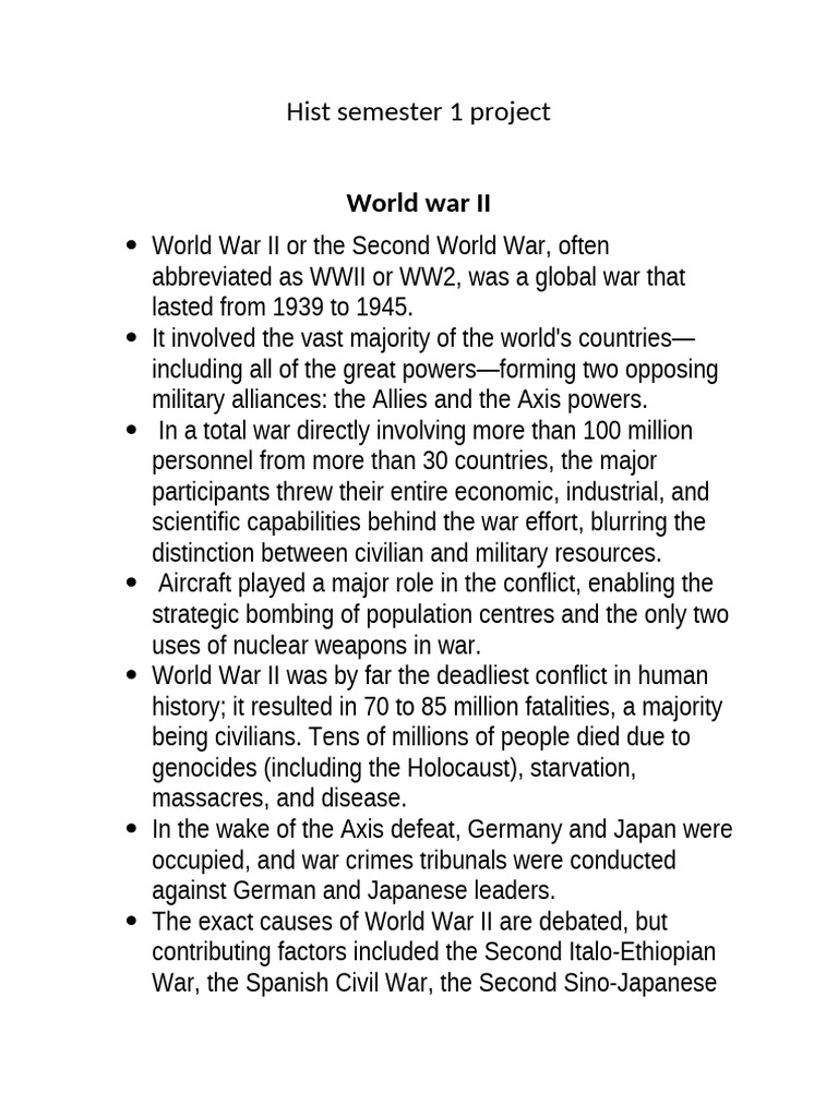 History | PDF | World War II | Axis Powers