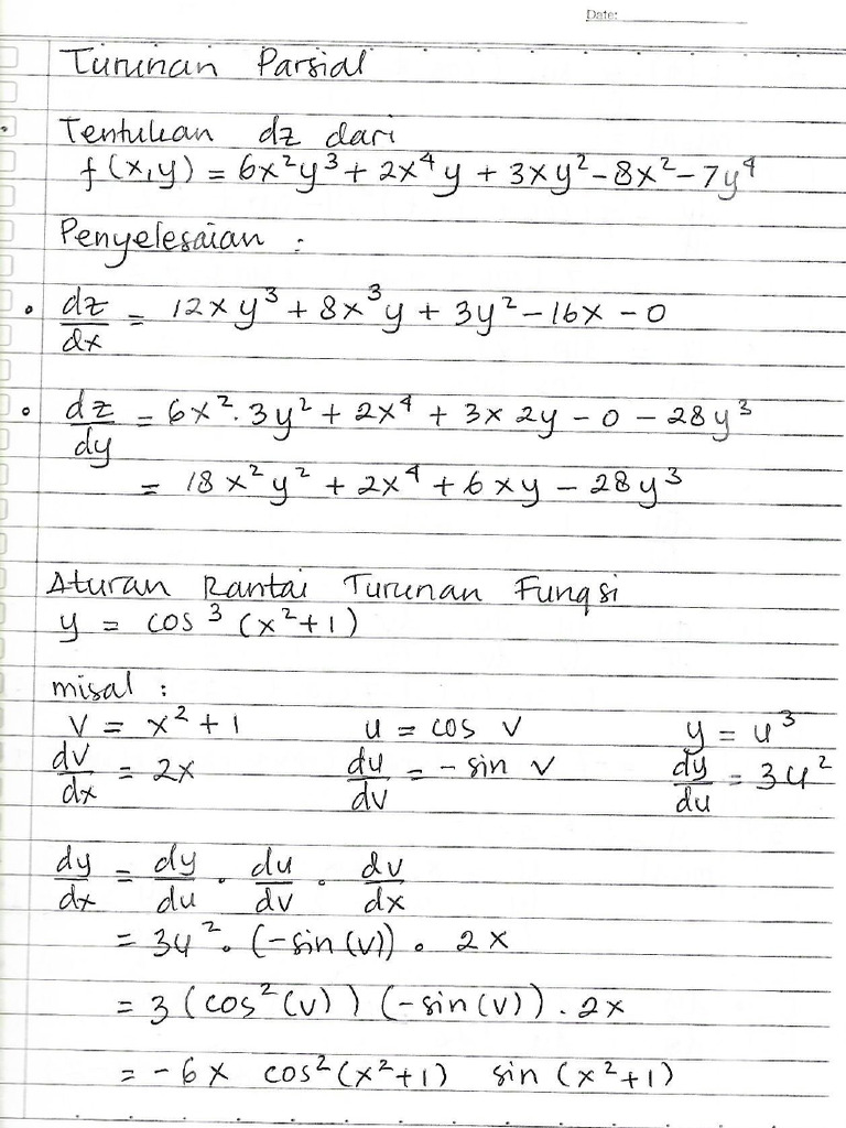Turunan Parsial-Aturan Rantai - Integral Lipat | PDF
