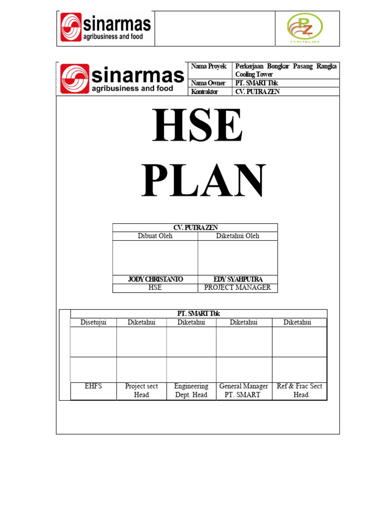 Hse Plan Pdf Bisnis Teknologi Rekayasa