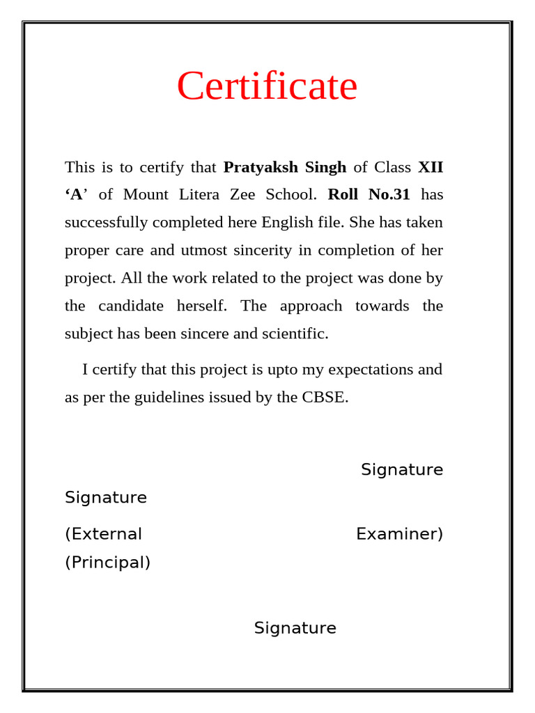 Certificate Eng | PDF