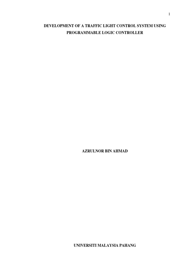 Development of Traffic Light Control System Using Programmable Logic ... Development of Traffic Light Control System Using Programmable Logic ...