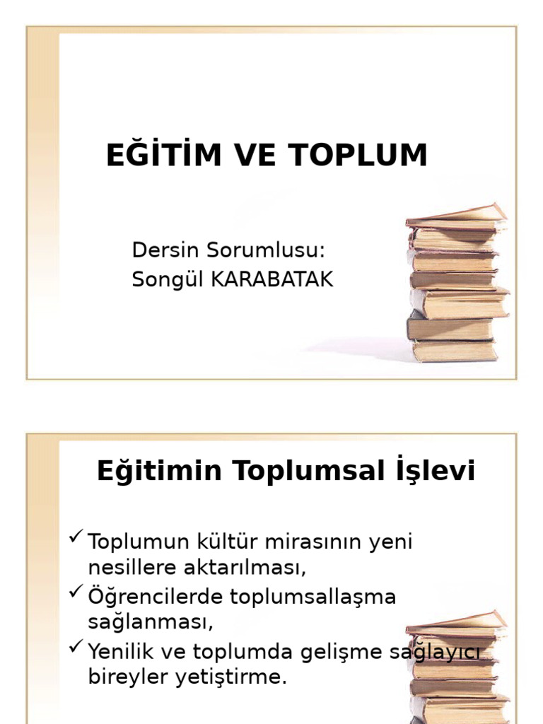 4-Egitim Ve Toplum | PDF