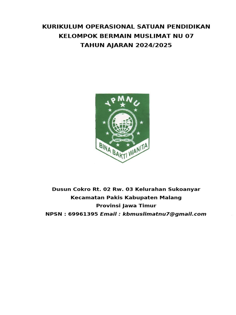 Kosp Muslimat 2024-2025 | PDF