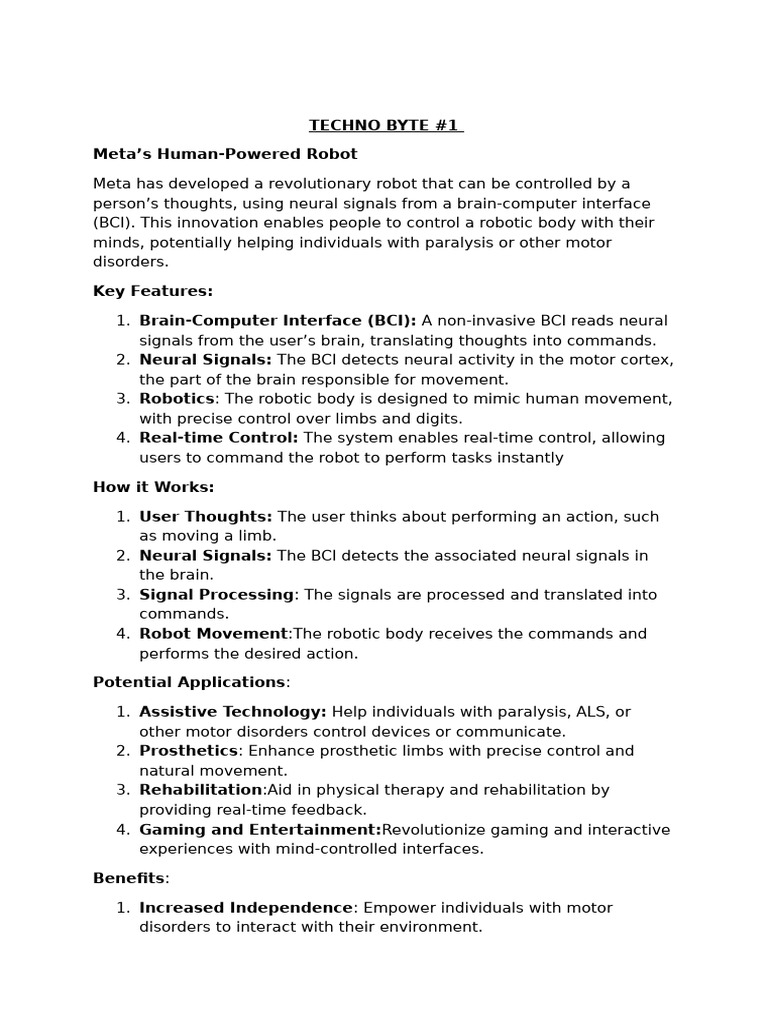 Techno Byte#1 | PDF | Neuroscience