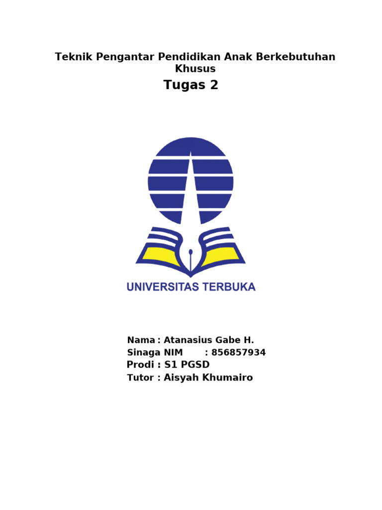 TUGAS 2 Pendidikan Anak Kebutuhan Khusus | PDF