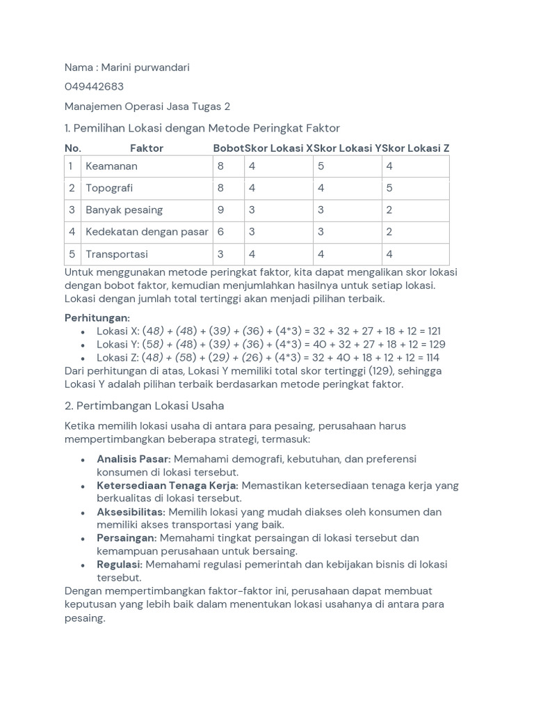 Manajemen Operasi Jasa | PDF | Bisnis