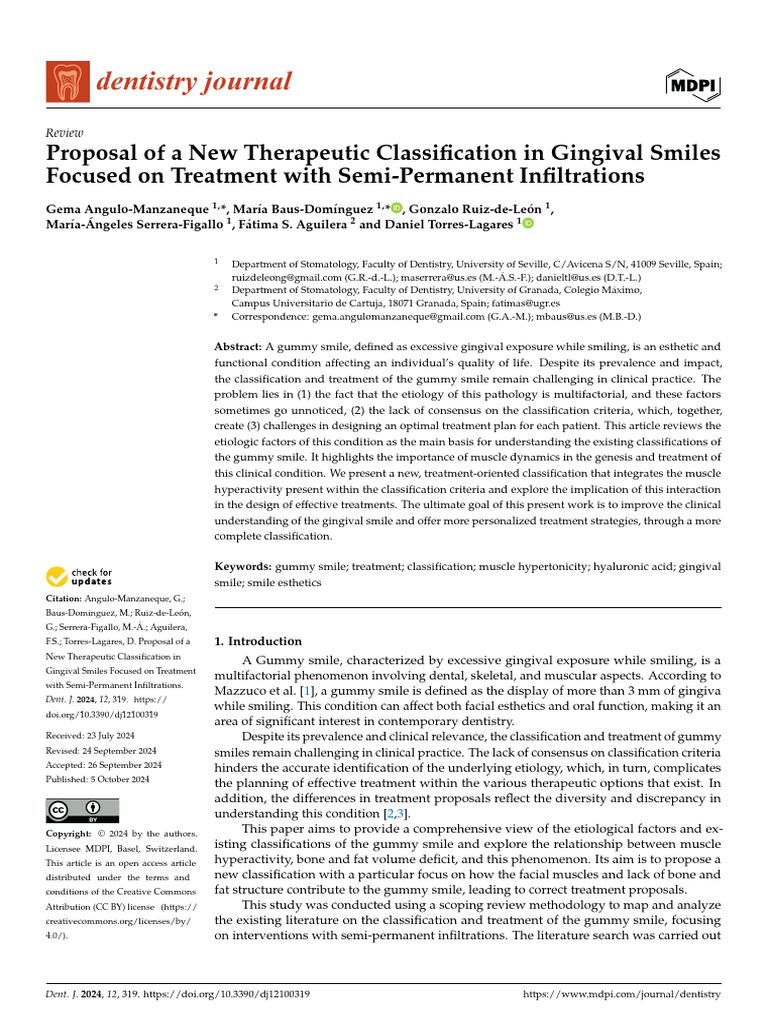 Proposal of A New Therapeutic Classification in Gingival Smiles Focused ...