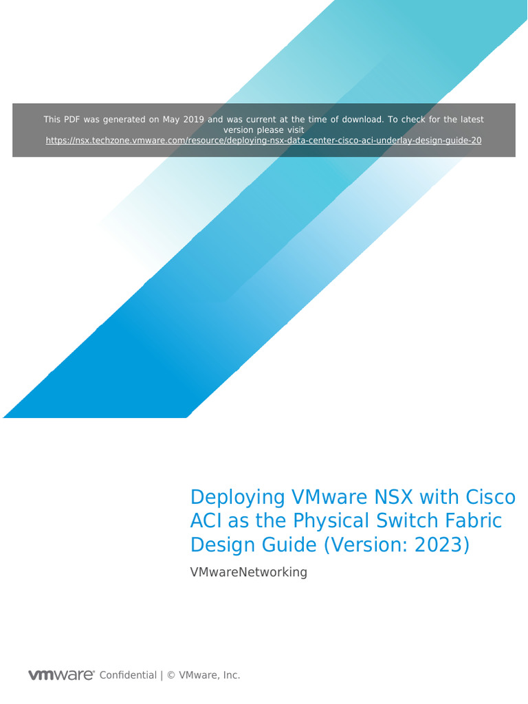 Deploying Vmware NSX With Cisco Aci As The Physical Switch Fabric Design Guide Version 2023 ...