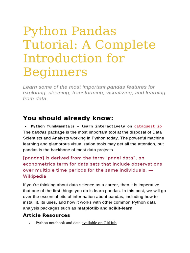 Pandas Learndatasci | PDF | Database Index | Computing