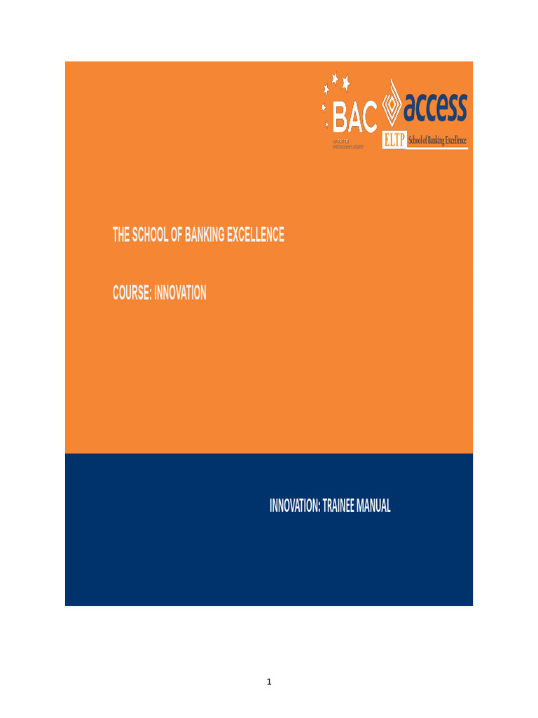 Innovation Trainee Manual | PDF | Disruptive Innovation | Innovation