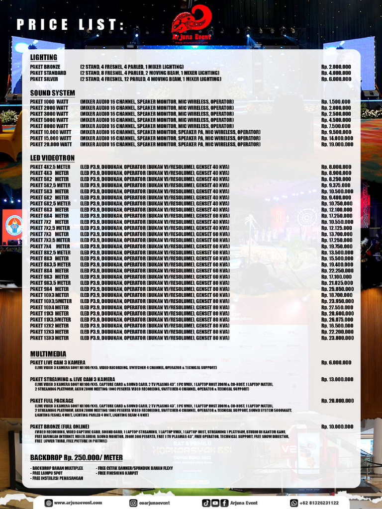 Pricelist EO Arjuna | PDF