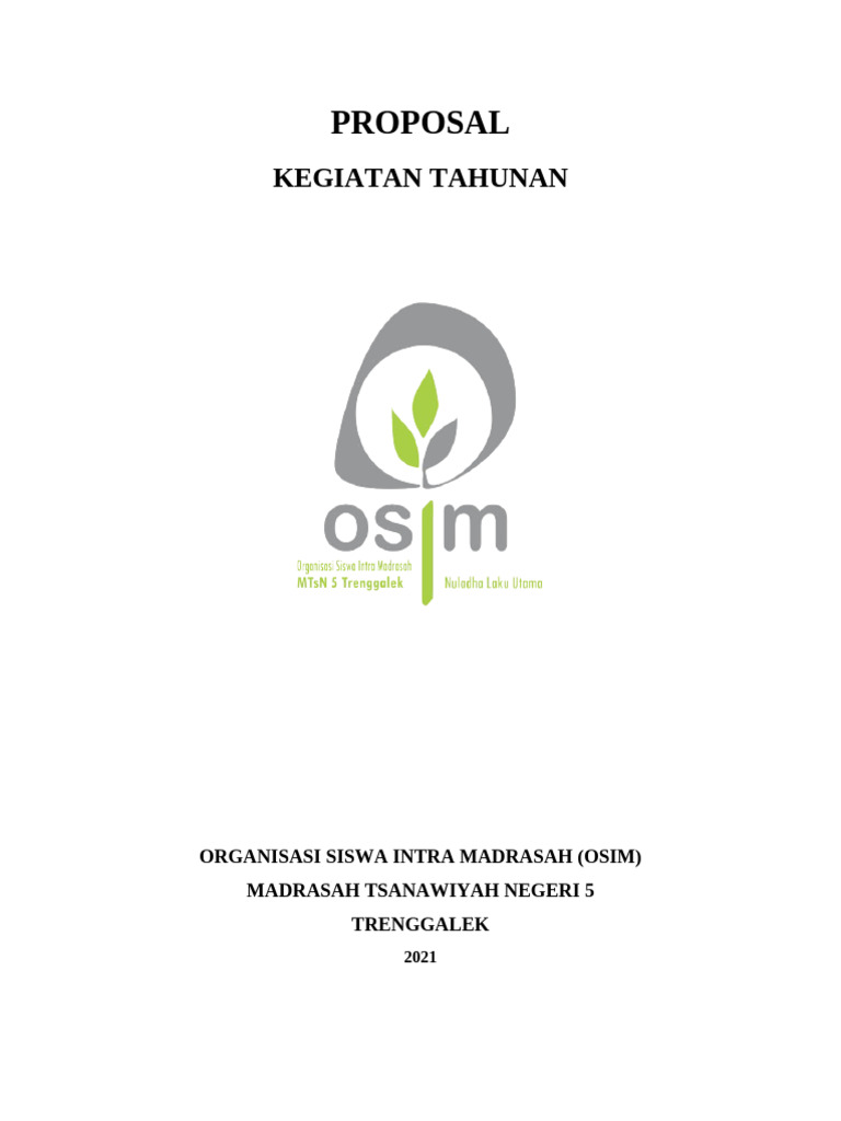 Proposal Proker Tahunan Osim 2021 | PDF