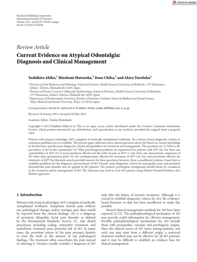 International Journal of Dentistry - 2012 - Abiko - Current Evidence On ...