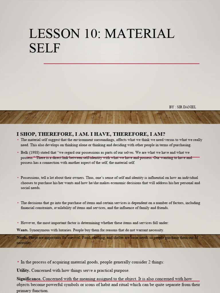 Lesson 10 Material_Self | PDF | Self | Self Concept