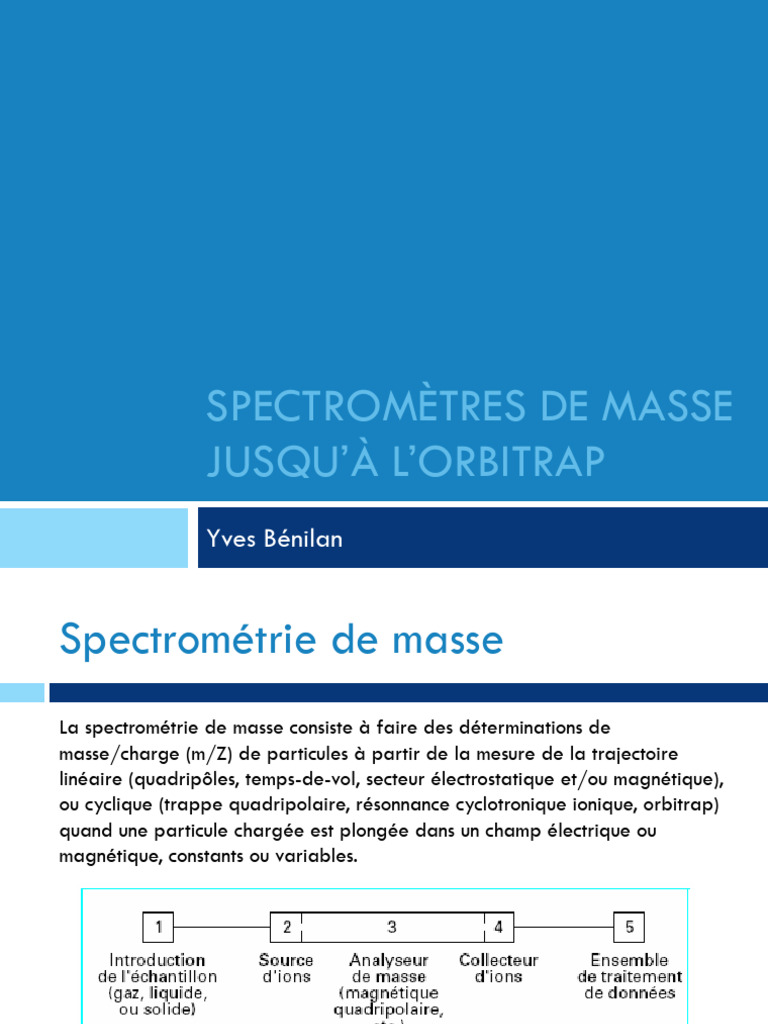 Spectrométrie de masse et Orbitrap | PDF | Spectrométrie de masse ...