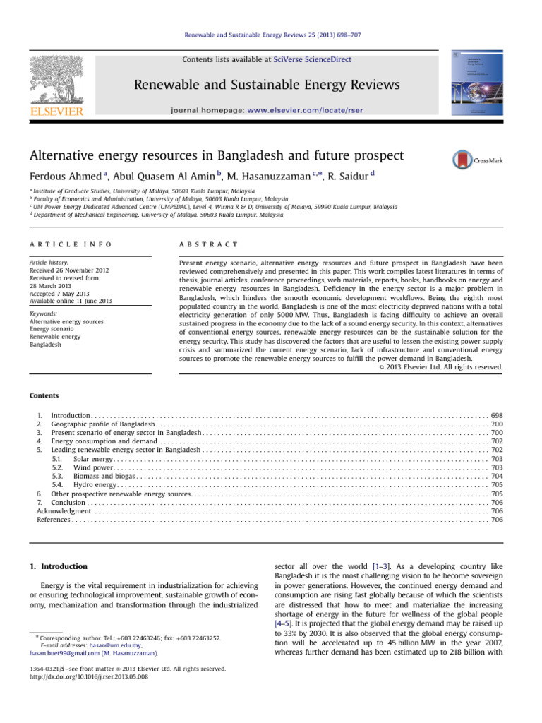 Alternative Energy Resources in Banglade | PDF | Photovoltaics ...