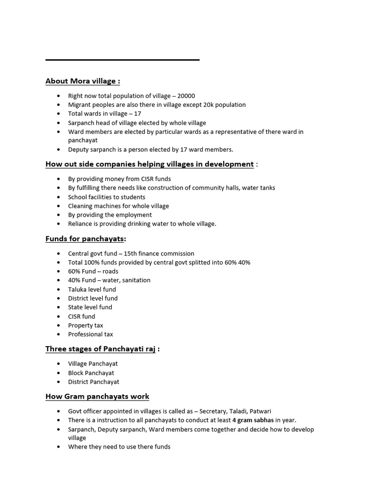 Mora Gaon: Village Development Insights | PDF