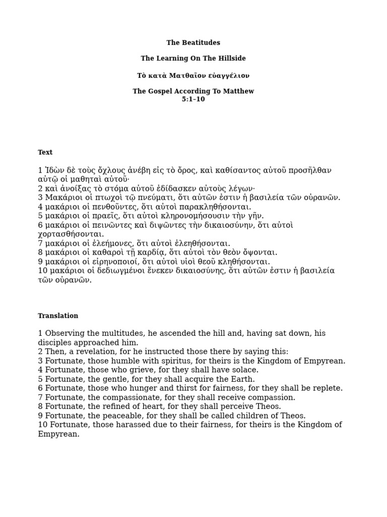 The Beatitudes v1 | PDF | Heaven | Exegesis