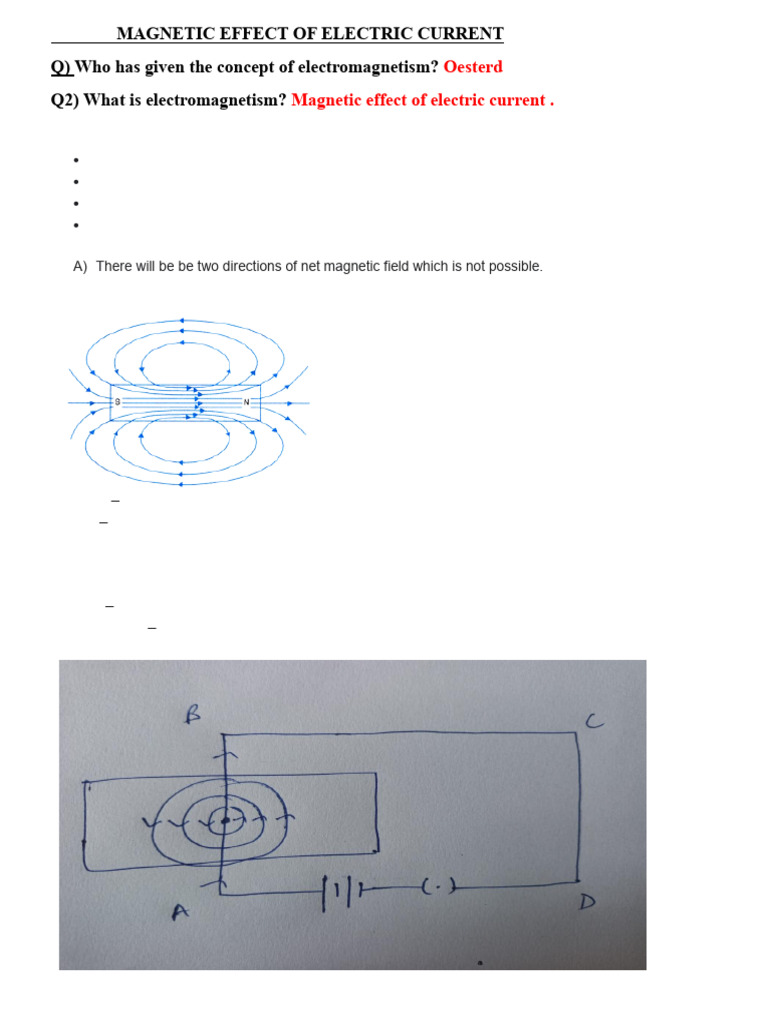 Magnetic Effect of Electric Current | PDF | Magnetic Field | Fuse ...