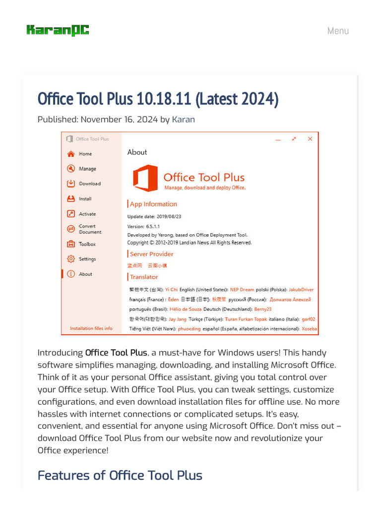 Office Tool Plus 2024: Simplify MS Office Management | PDF | Microsoft ...