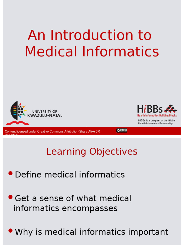 Introduction To Medical Informatics 1 | PDF | Health Informatics | Medicine