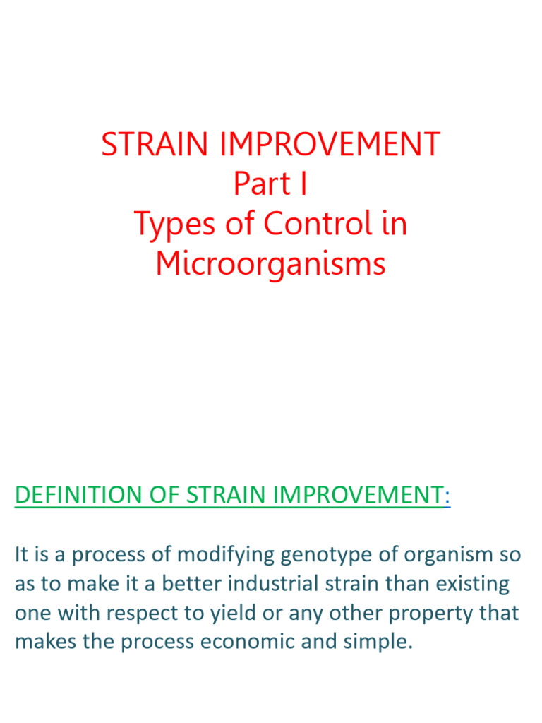 Strain Improvement in Microorganisms | PDF | Metabolic Pathway ...