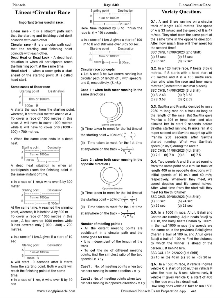 Circular and Linear Race Concepts | PDF