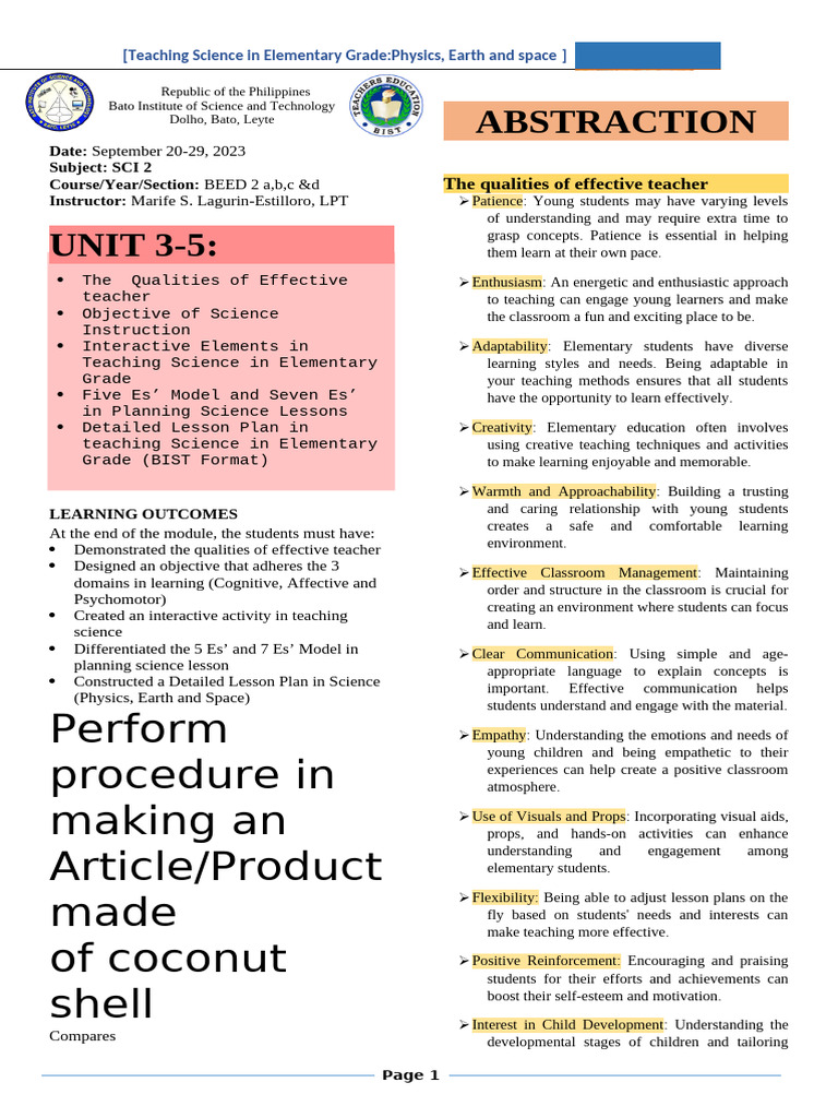 SCI-2-MODULE | PDF | Learning | Science