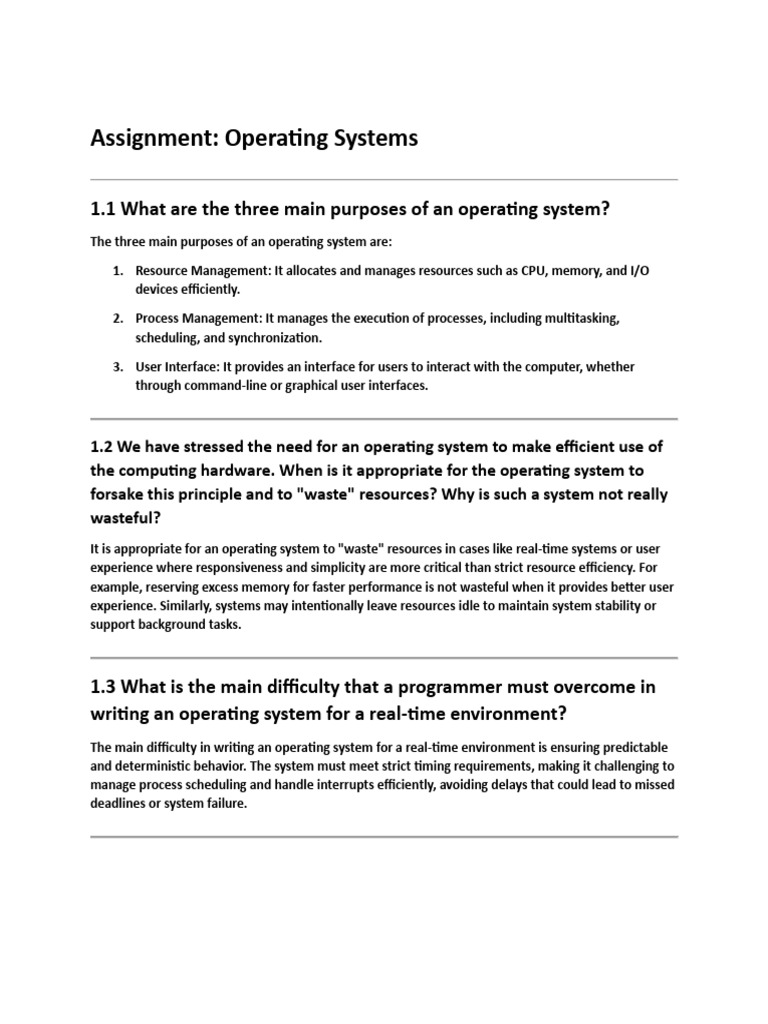 OS 30 Q Assignment | PDF | Operating System | Cpu Cache