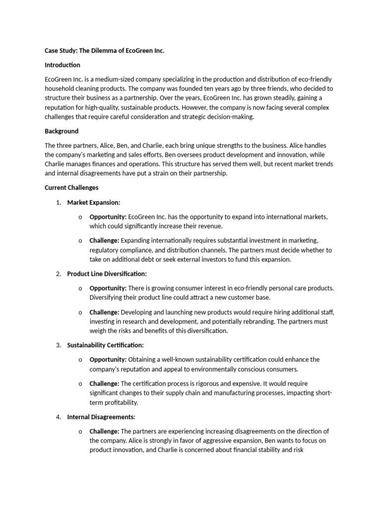 GP Case Study | PDF | Sustainability | Risk
