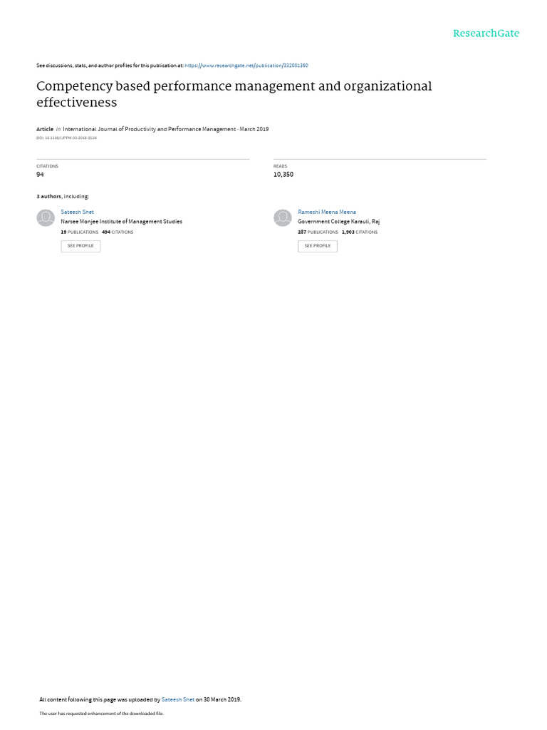 Competency-Based Performance Management | PDF | Performance Appraisal ...