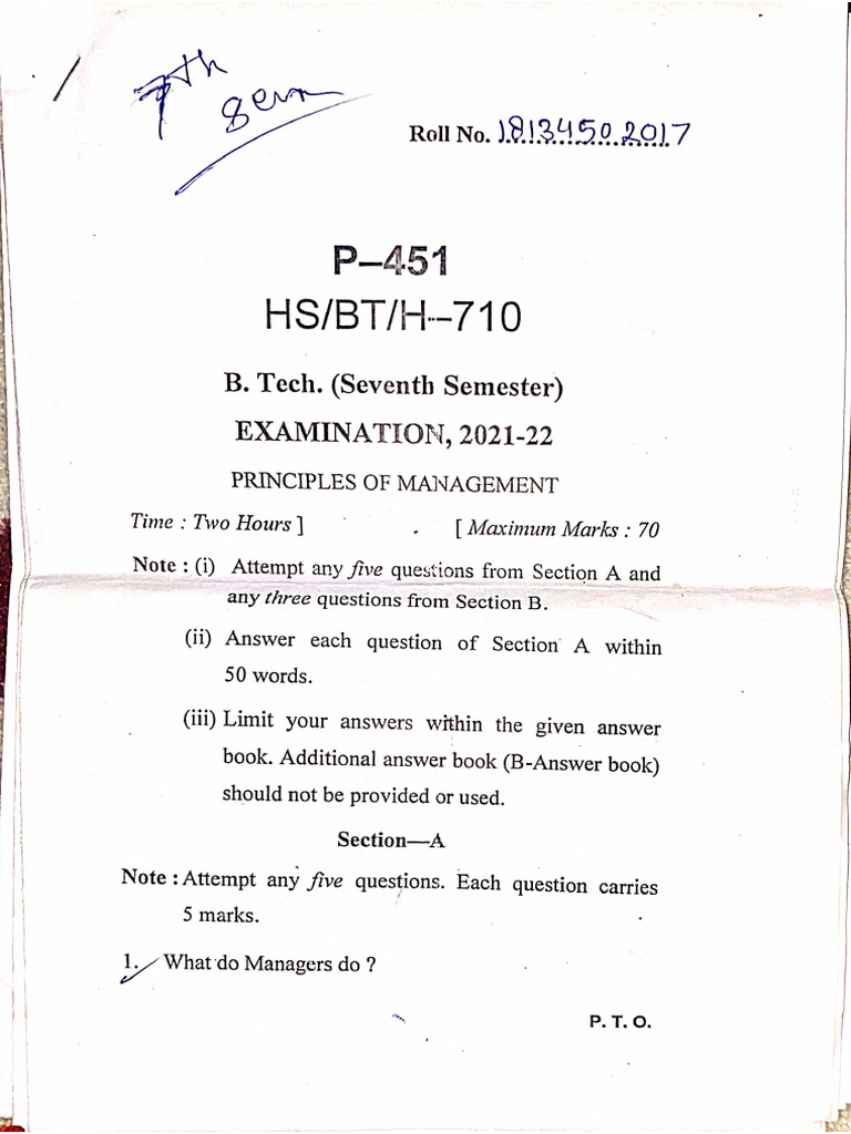 6th Sem Papers | PDF