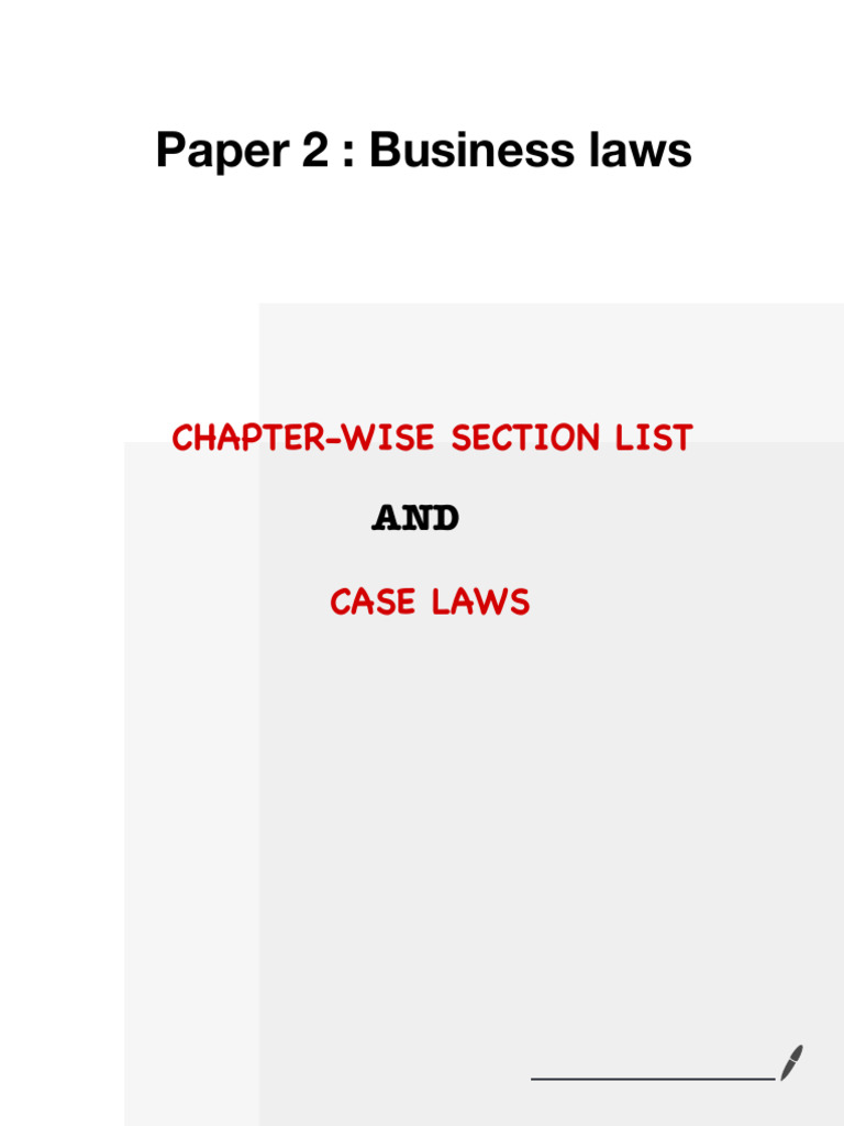 Ica Section and Case Law List | PDF | Finance & Money Management | Law