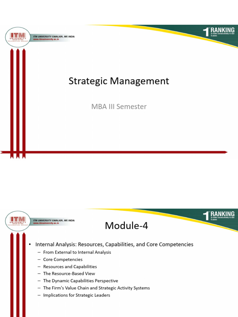 Strategic Management - Module IV (Part II) | PDF | Business Economics | Business
