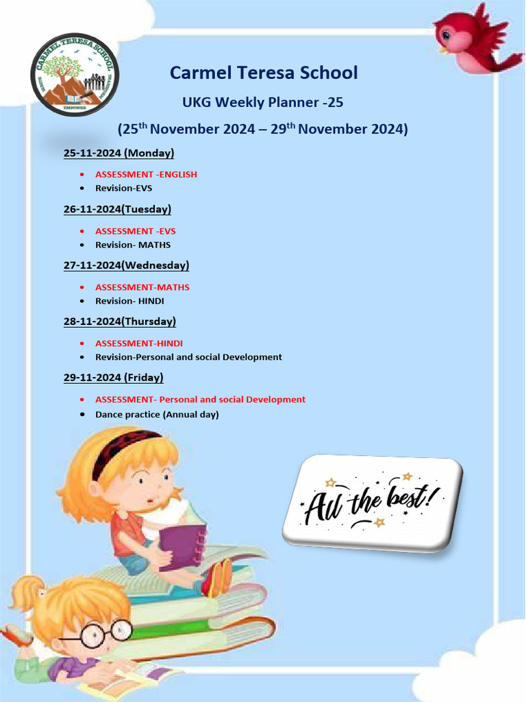 UKG Weekly Planner # 25 | PDF